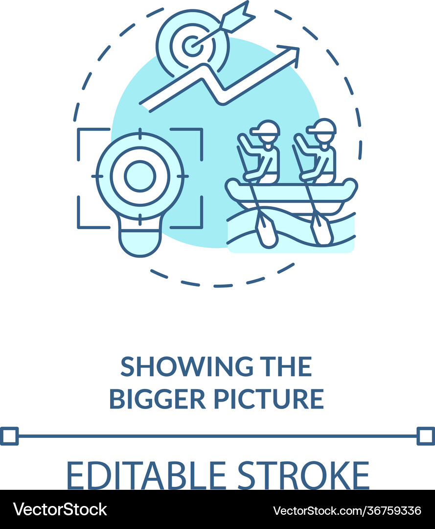 Showing bigger picture concept icon Royalty Free Vector