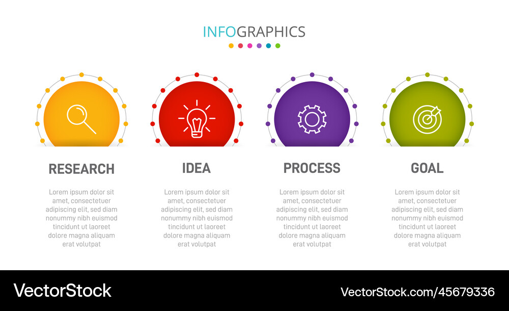 Vertical infographic design with icons and 4 Vector Image