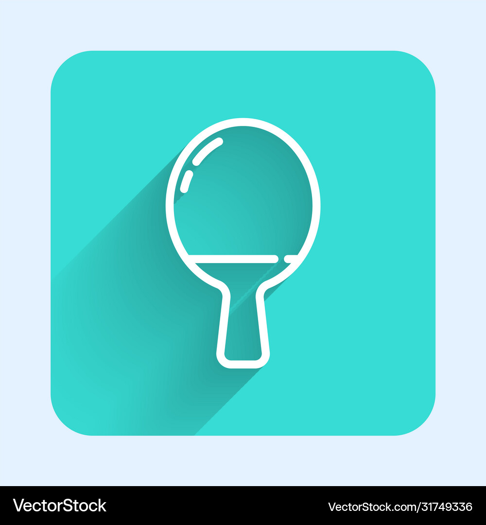 White line racket for playing table tennis icon Vector Image