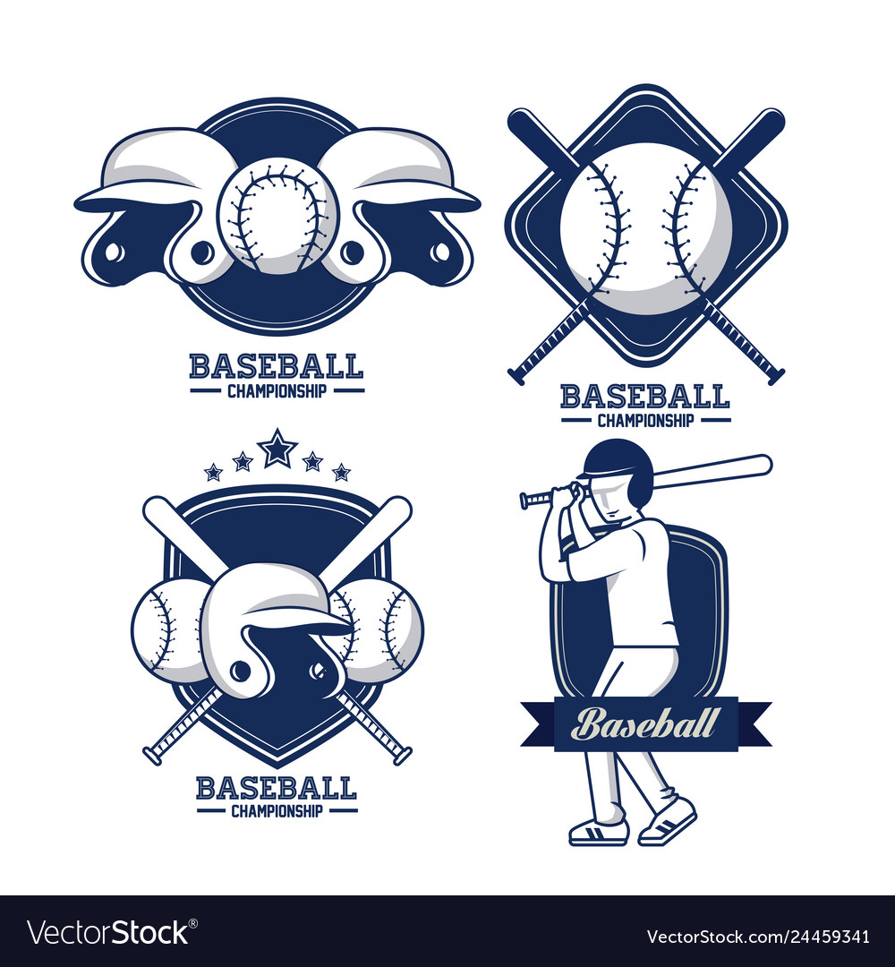 Baseball emblems collection Royalty Free Vector Image