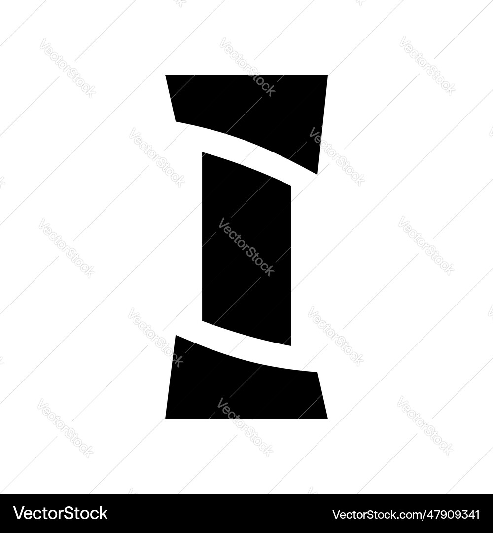 Black antique pillar shaped letter i icon Vector Image