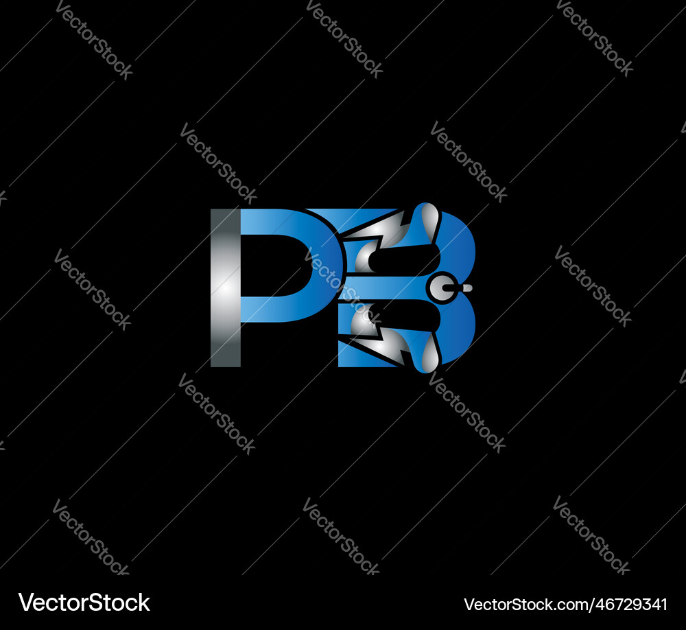 Electric pb letter creative company logo design Vector Image