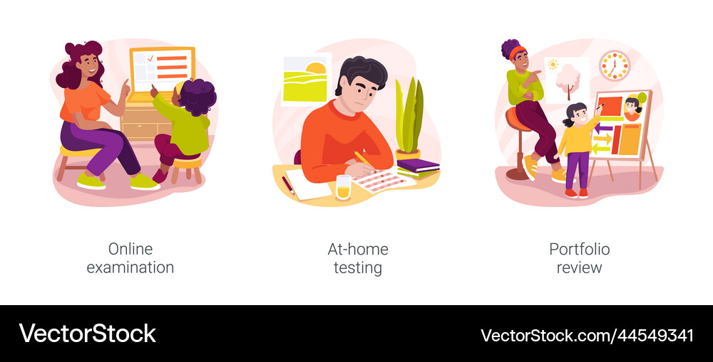 Elementary school student assessment isolated Vector Image