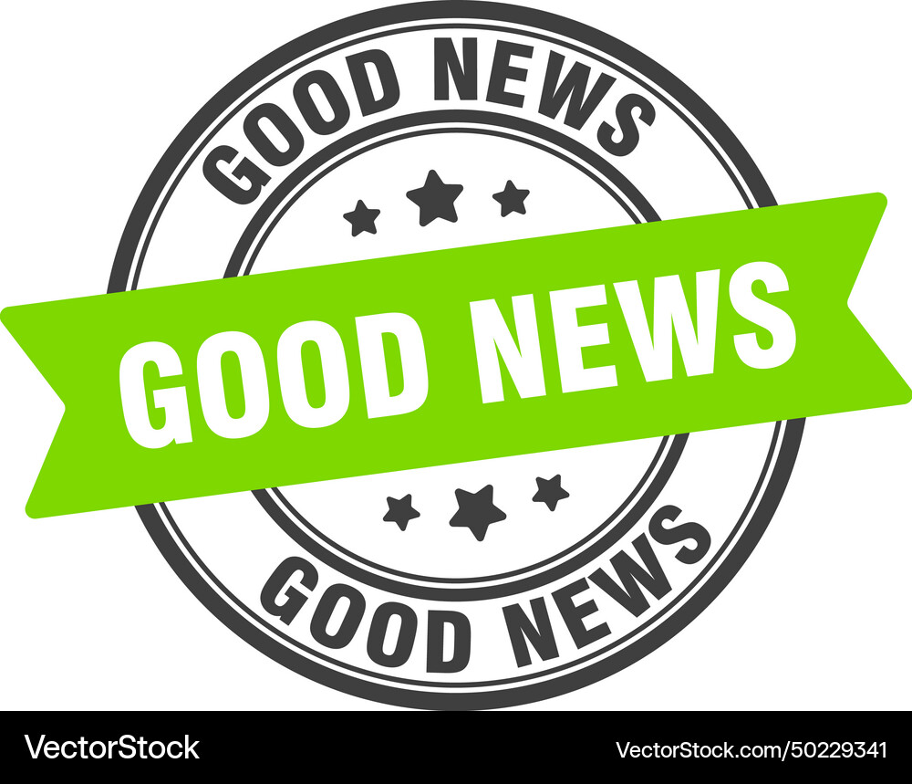 Good news stamp label on transparent Royalty Free Vector