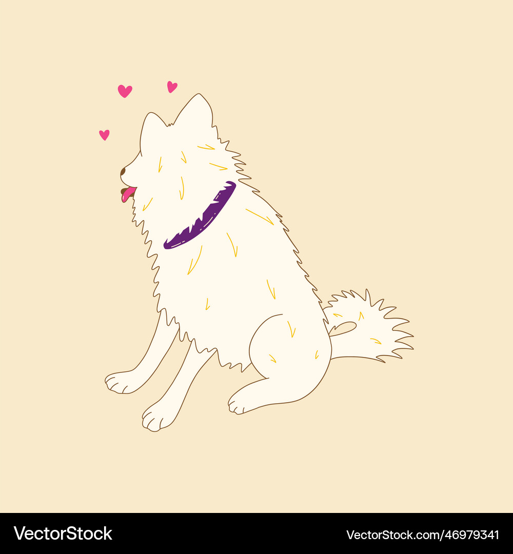 Laika dog sitting and turned his head sideways Vector Image