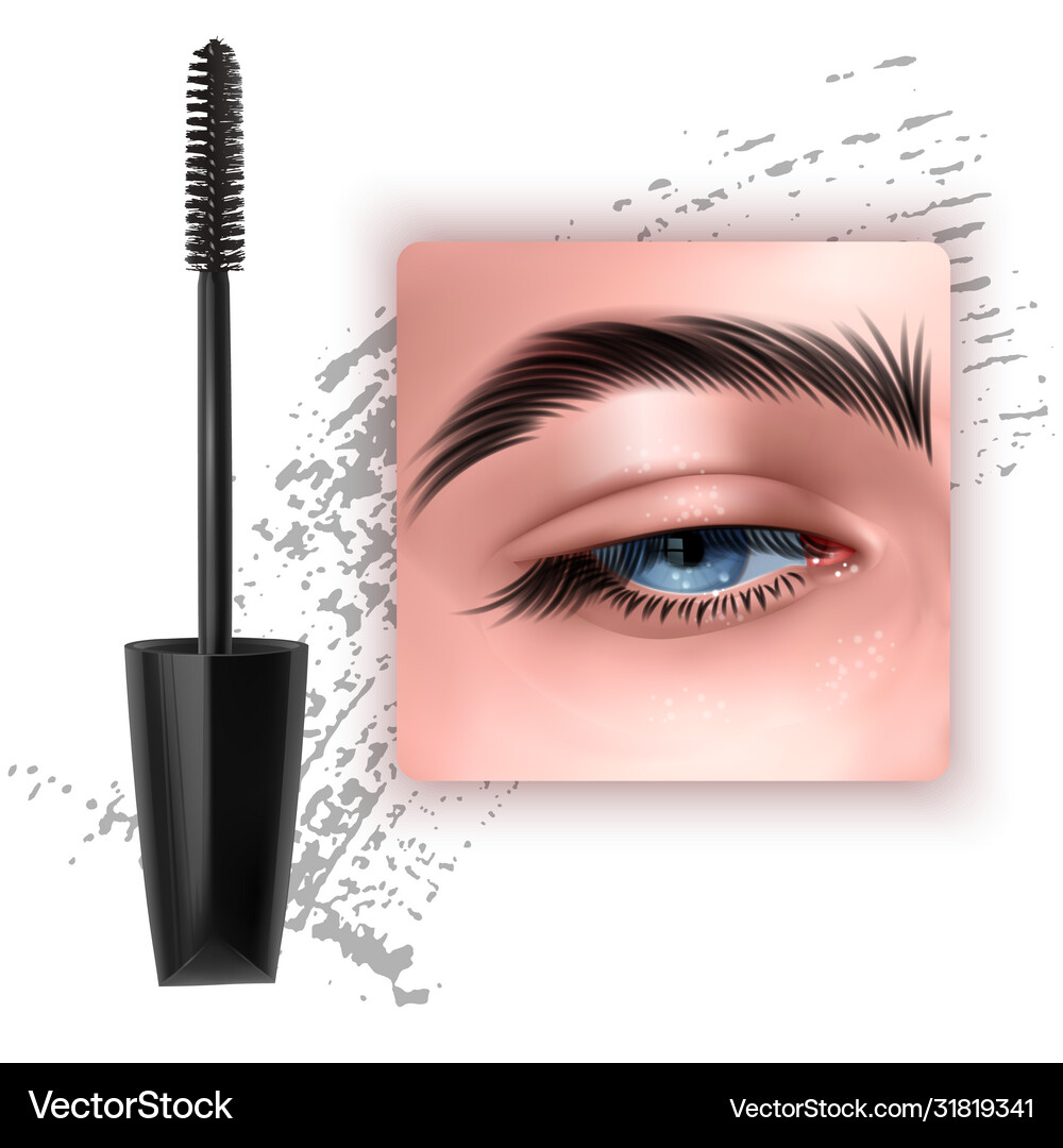 Mascara design picture with single blue eye Vector Image