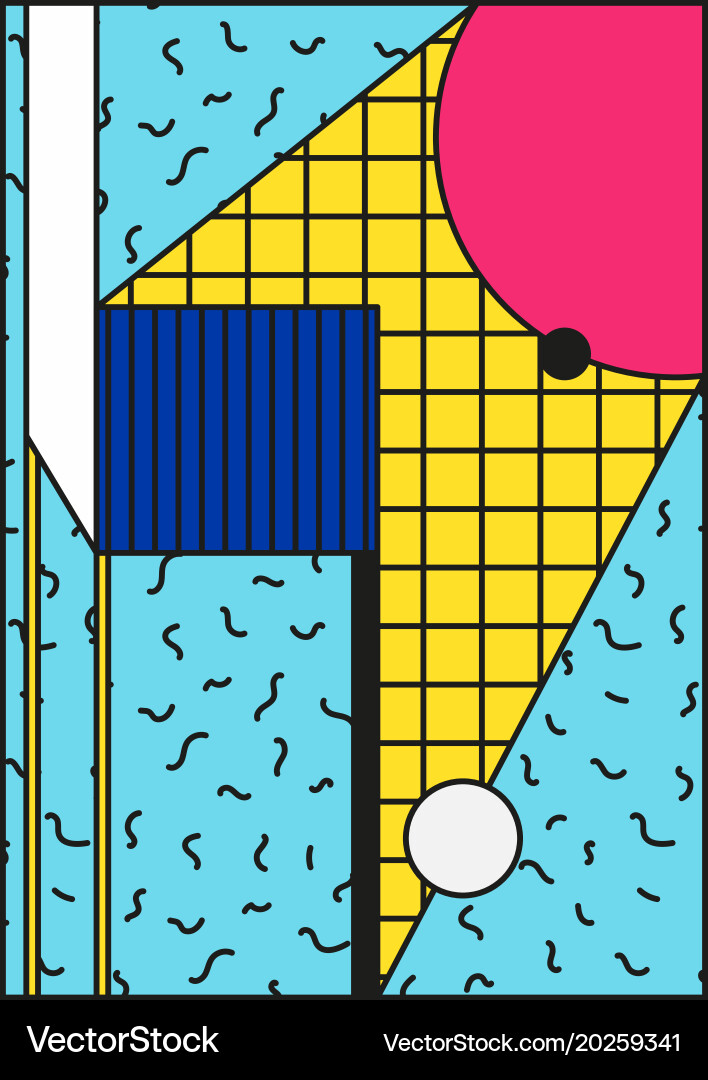 Neo memphis composition in 80 90 vintage Vector Image