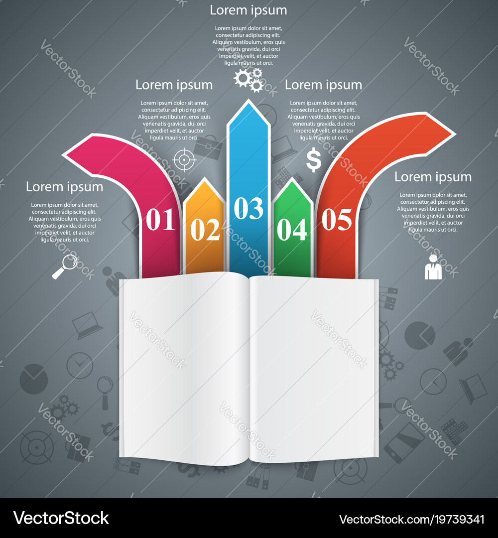 Paper book - business infographic Royalty Free Vector Image