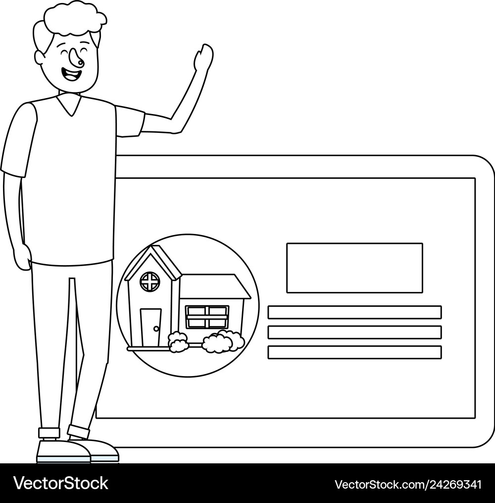 Real estate man cartoon Royalty Free Vector Image