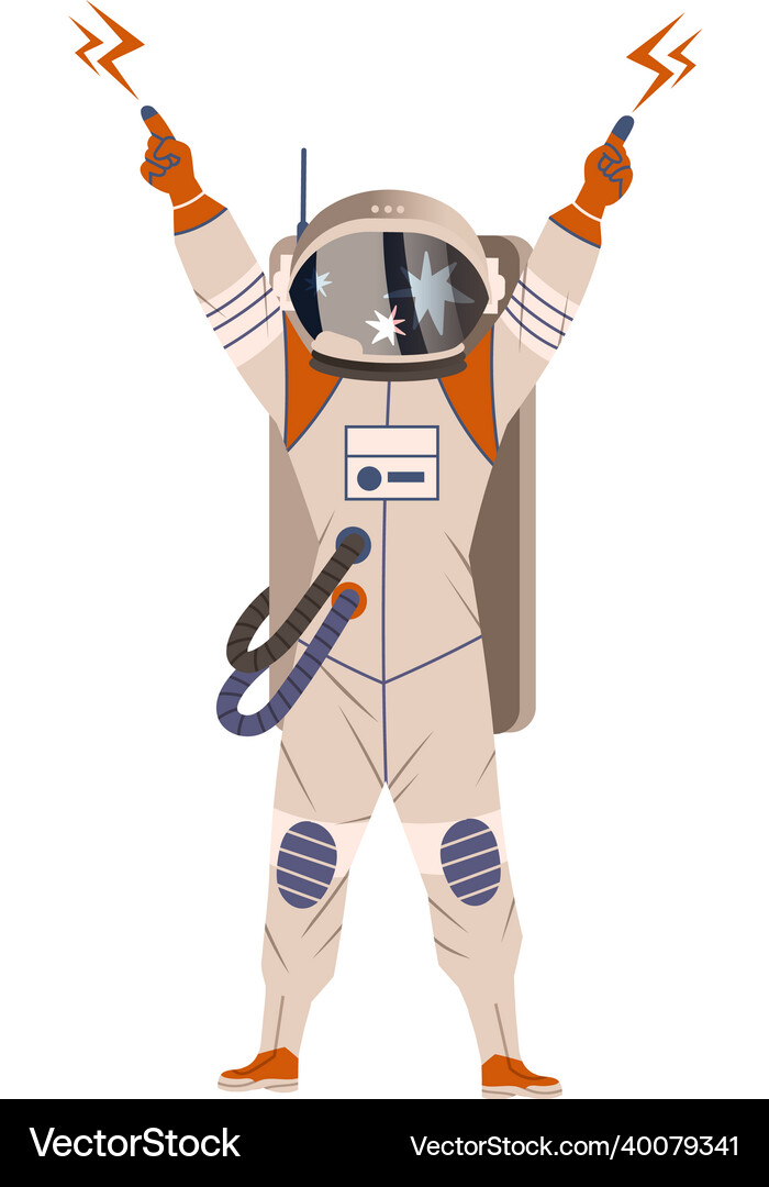 Spaceman or astronaut man character in space suit Vector Image