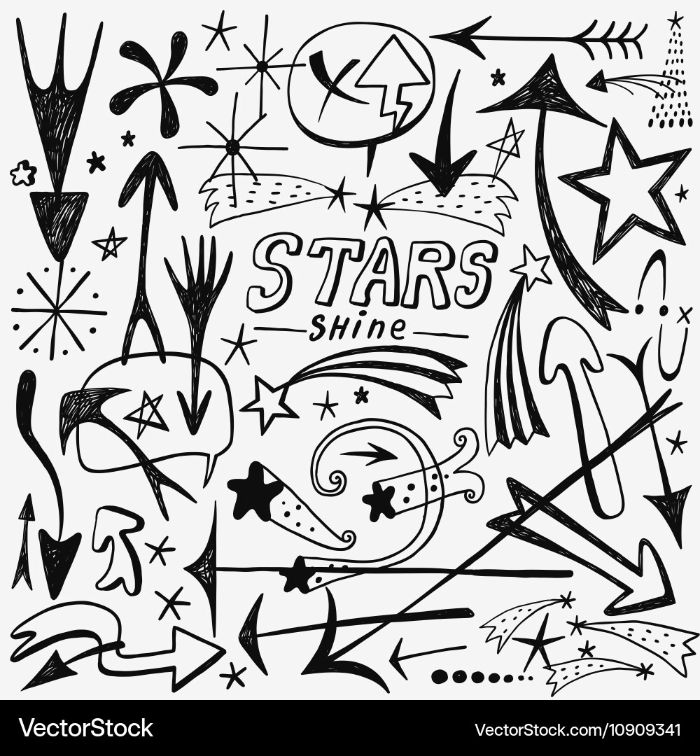 Stars and arrows icons Royalty Free Vector Image