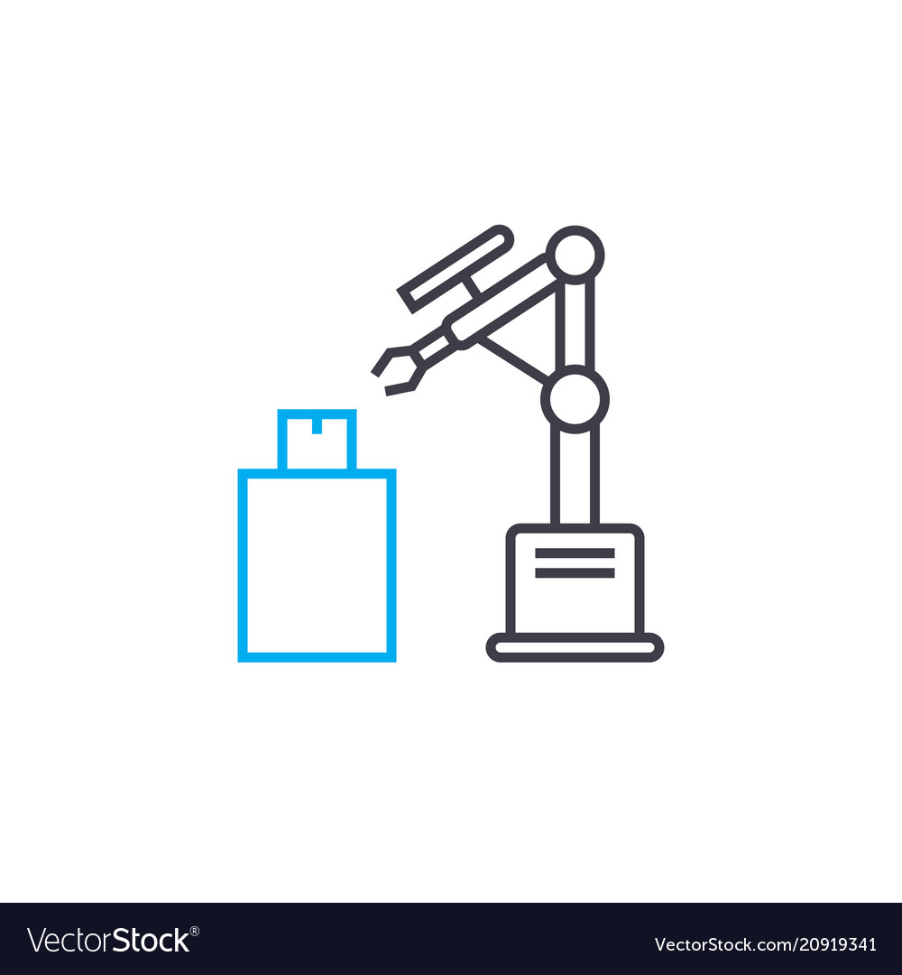 Workpiece processing linear icon concept Vector Image
