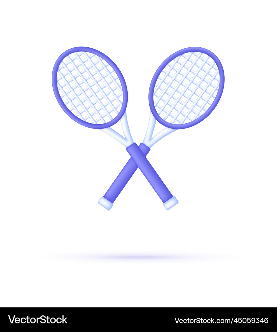 3d tennis rackets isolated on white background Vector Image