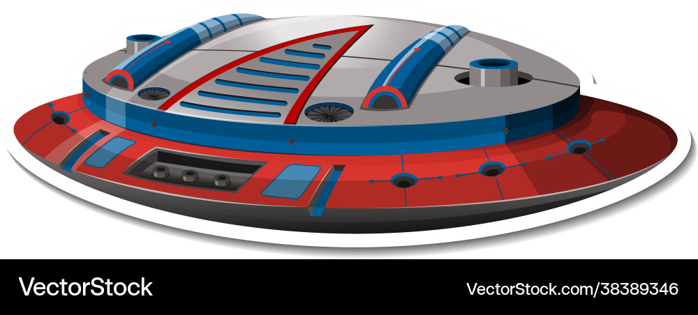 A sticker template with ufo or fighter aircraft Vector Image