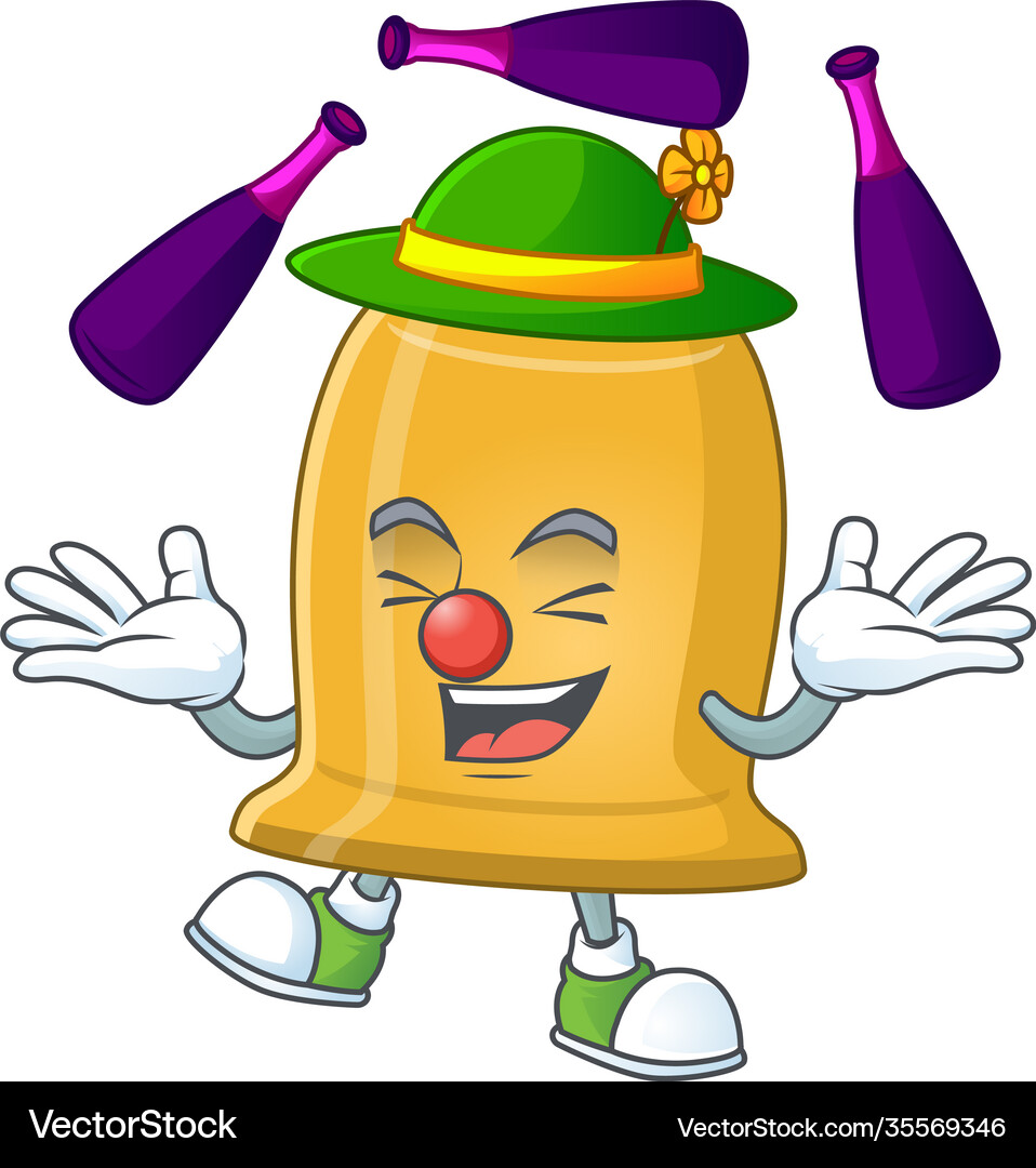 Bell mascot cartoon playing juggling on circus Vector Image