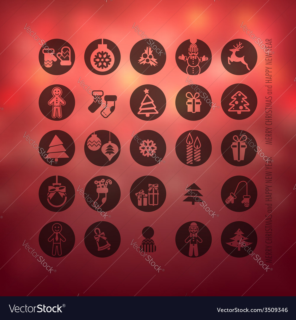 Christmas icons set Royalty Free Vector Image - VectorStock