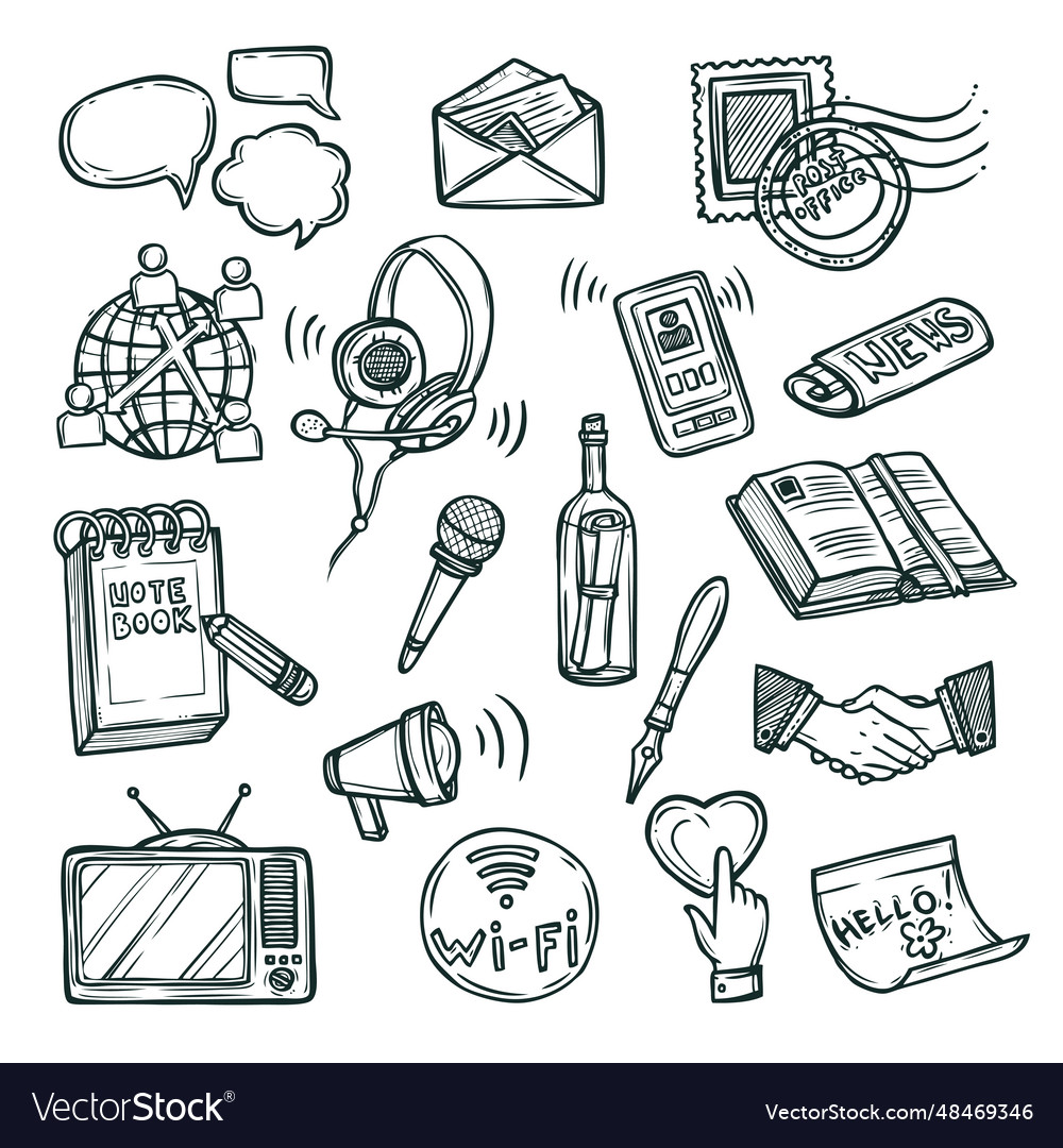 Communication icon set Royalty Free Vector Image