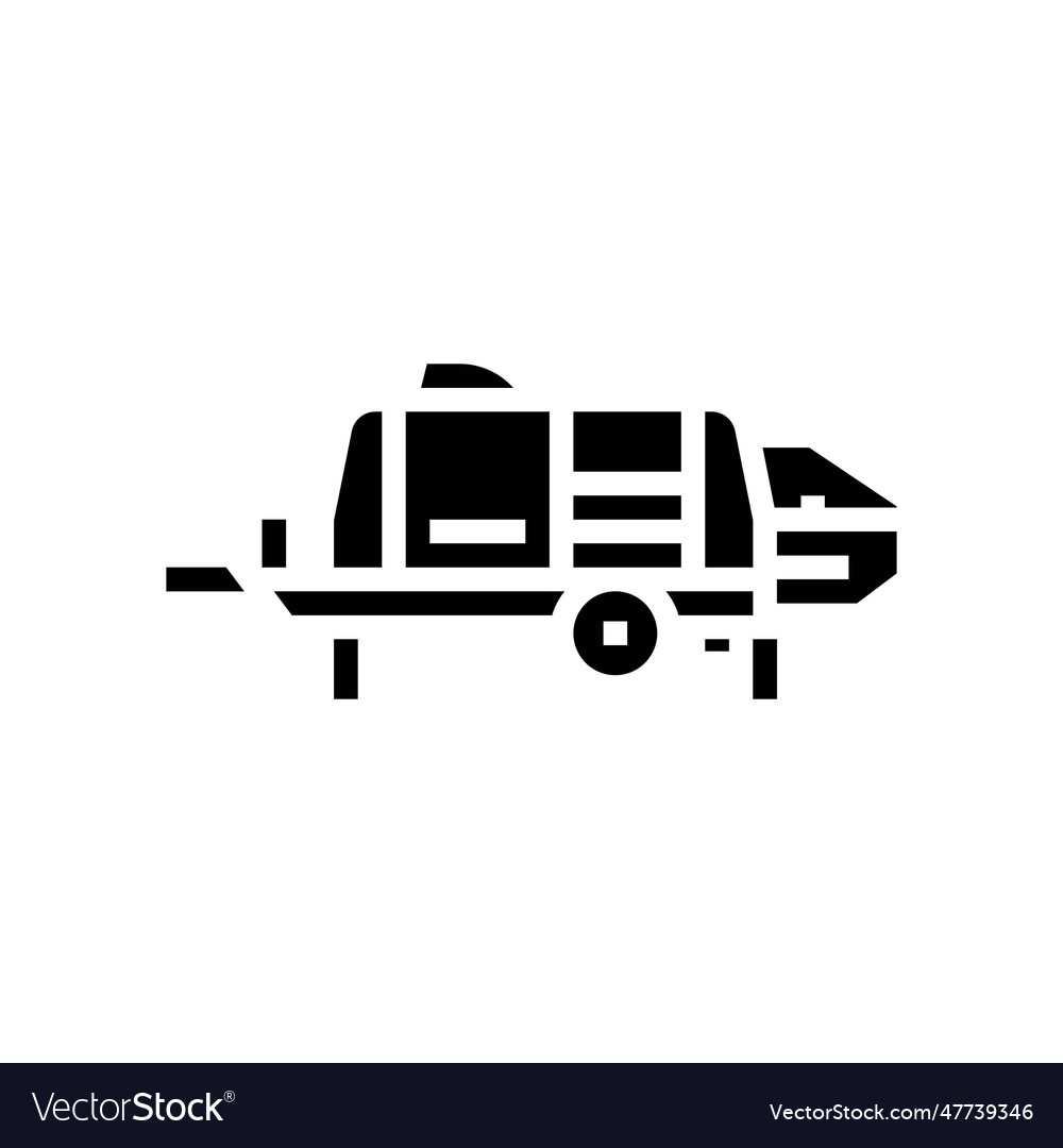 Concrete Pumper Civil Engineer Glyph Icon Vector Image