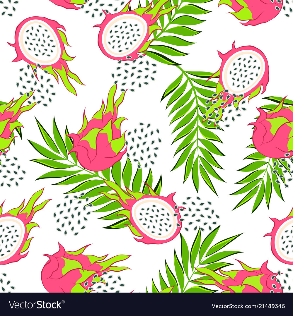 Dragon fruit pattern Royalty Free Vector Image