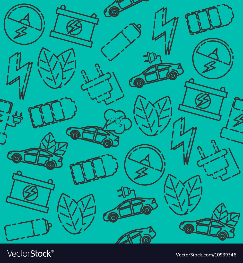 Electric car pattern Royalty Free Vector Image