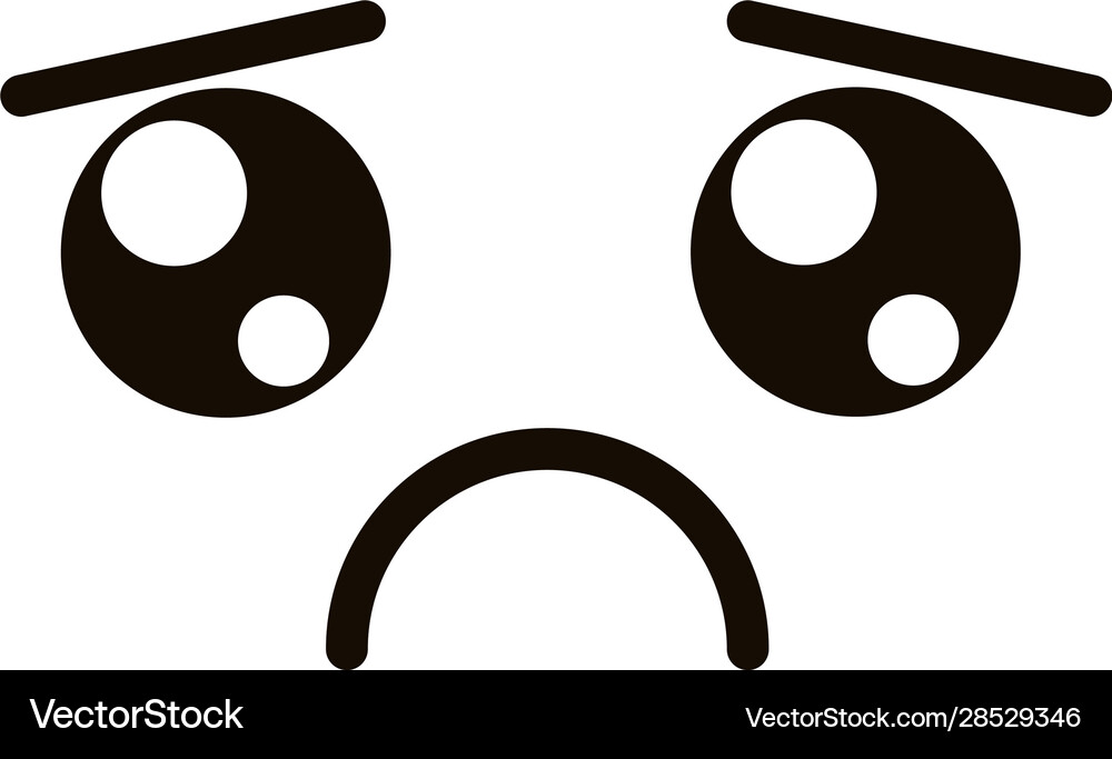 Kawaii cute face expression eyes and mouth Vector Image