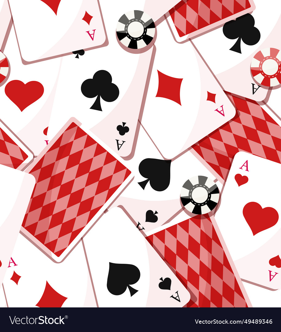 Playing cards seamless pattern Royalty Free Vector Image