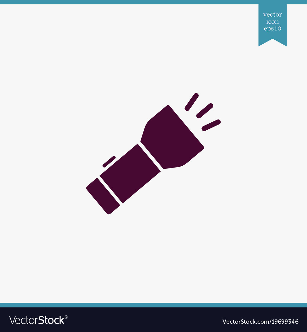 Portable flashlight icon simple Royalty Free Vector Image