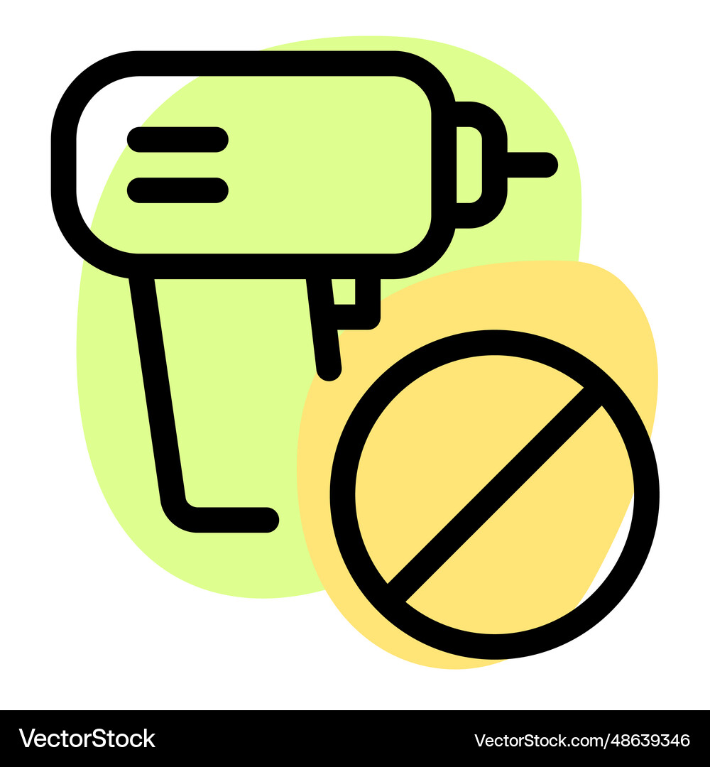 Prohibition symbol of electric drill machine Vector Image