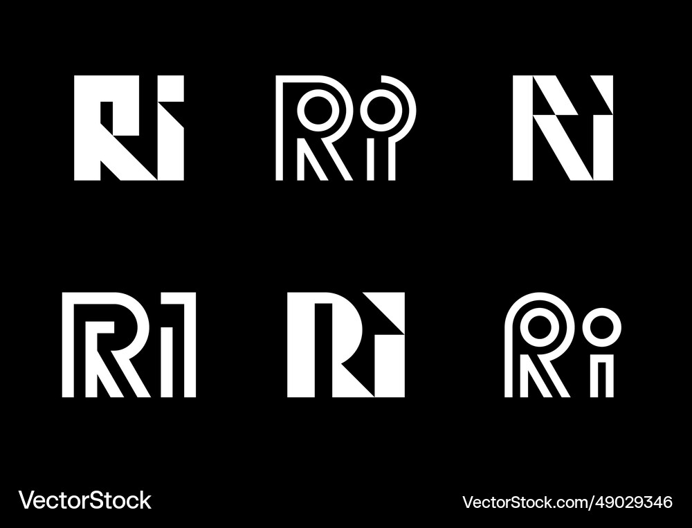 Set of letter ri logos Royalty Free Vector Image