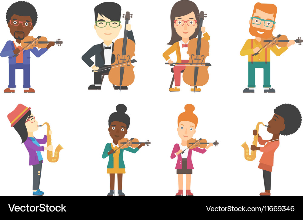 Set of musicians characters Royalty Free Vector Image