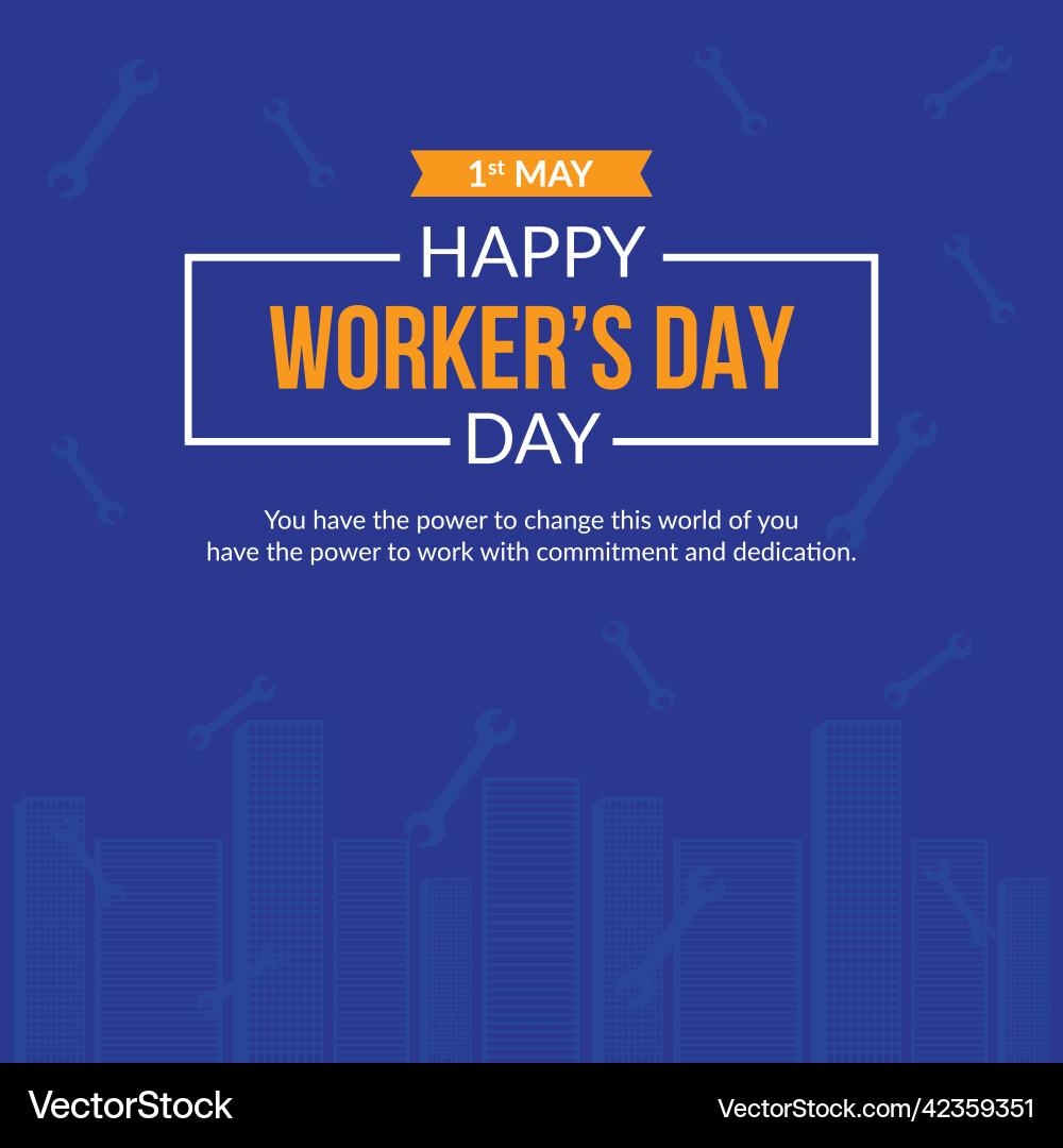 Banner design of happy workers day Royalty Free Vector Image