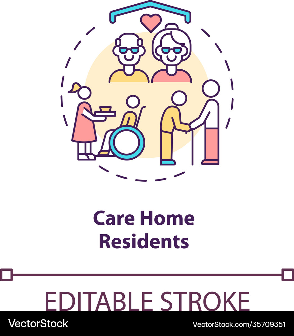 Care home residents concept icon Royalty Free Vector Image