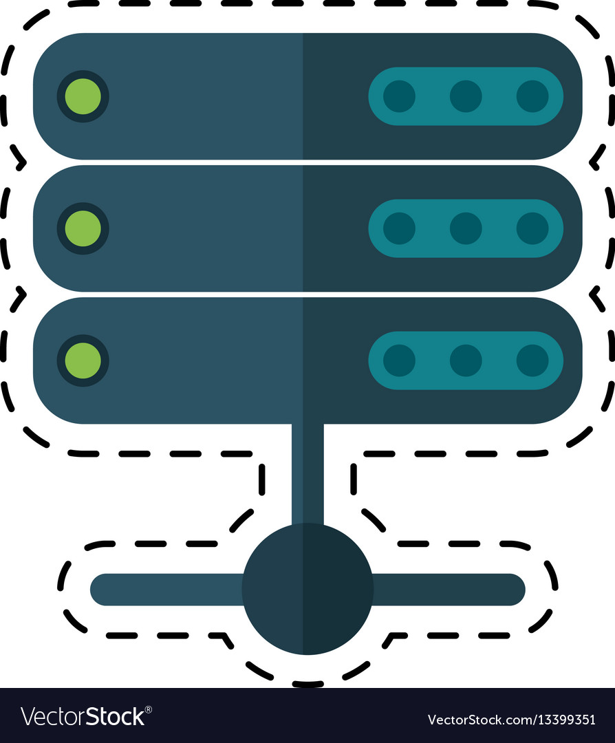 Cartoon data server technology system Royalty Free Vector
