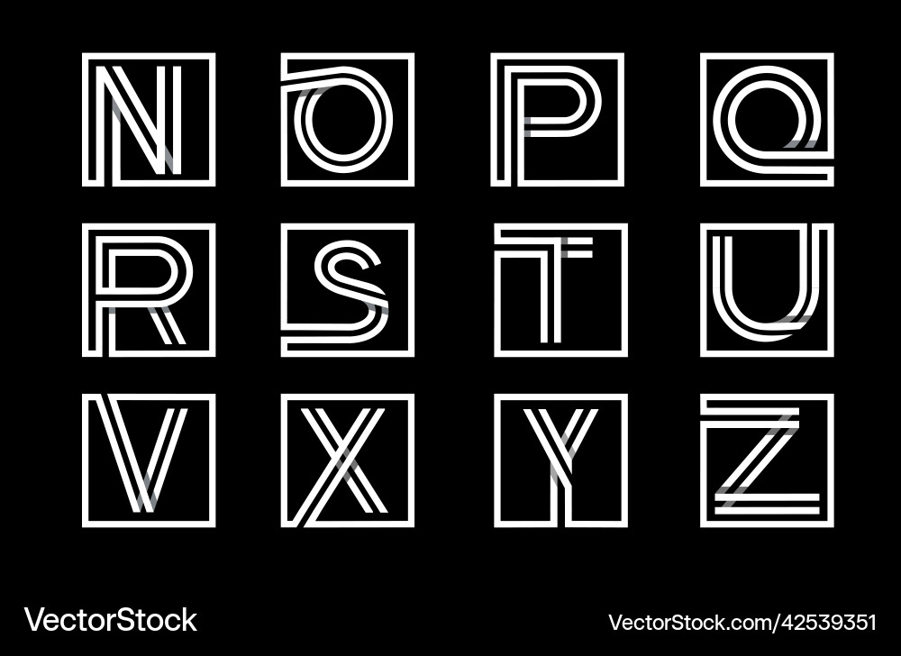 Decorative alphabet font with capital letters Vector Image
