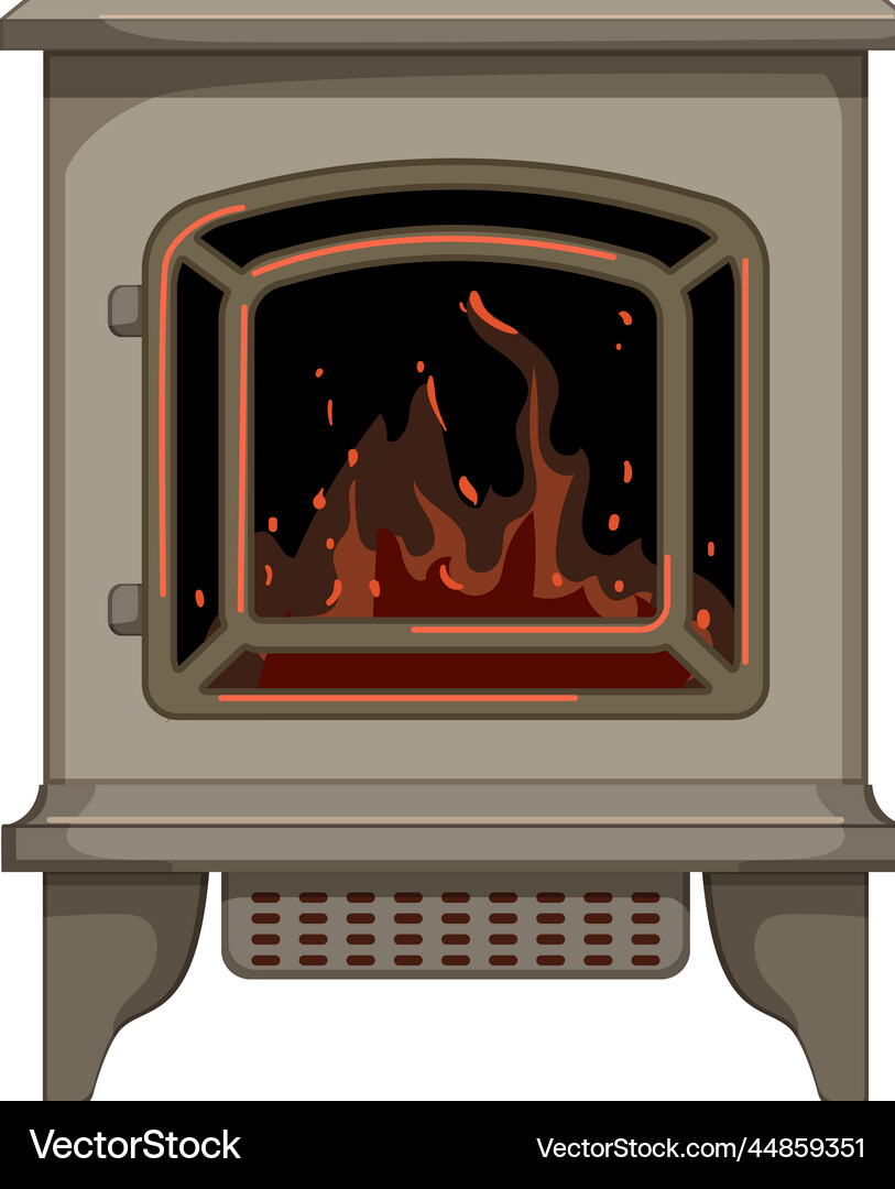 Furniture fireplace cartoon Royalty Free Vector Image