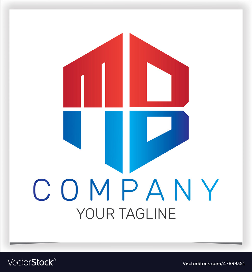 Letter mb initial hexagon logo icon premium Vector Image