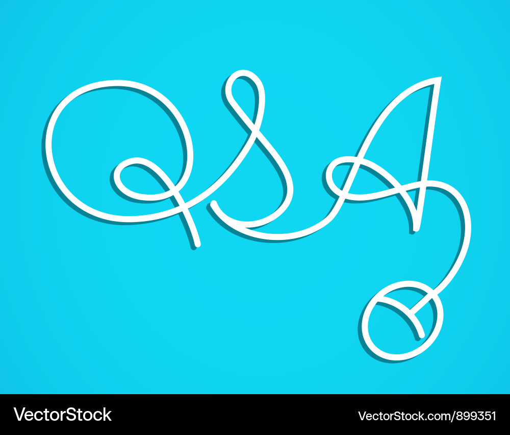 Line art question and answer Royalty Free Vector Image