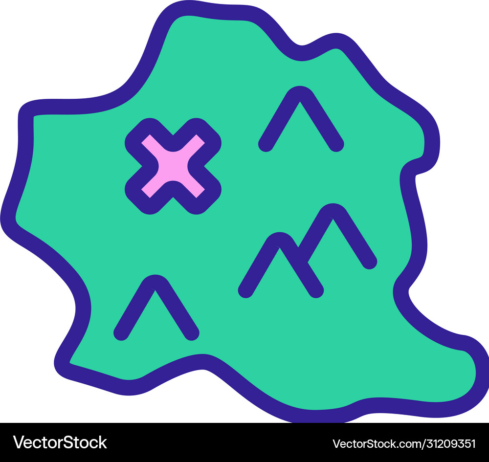 Mountain gold coins icon outline Royalty Free Vector Image