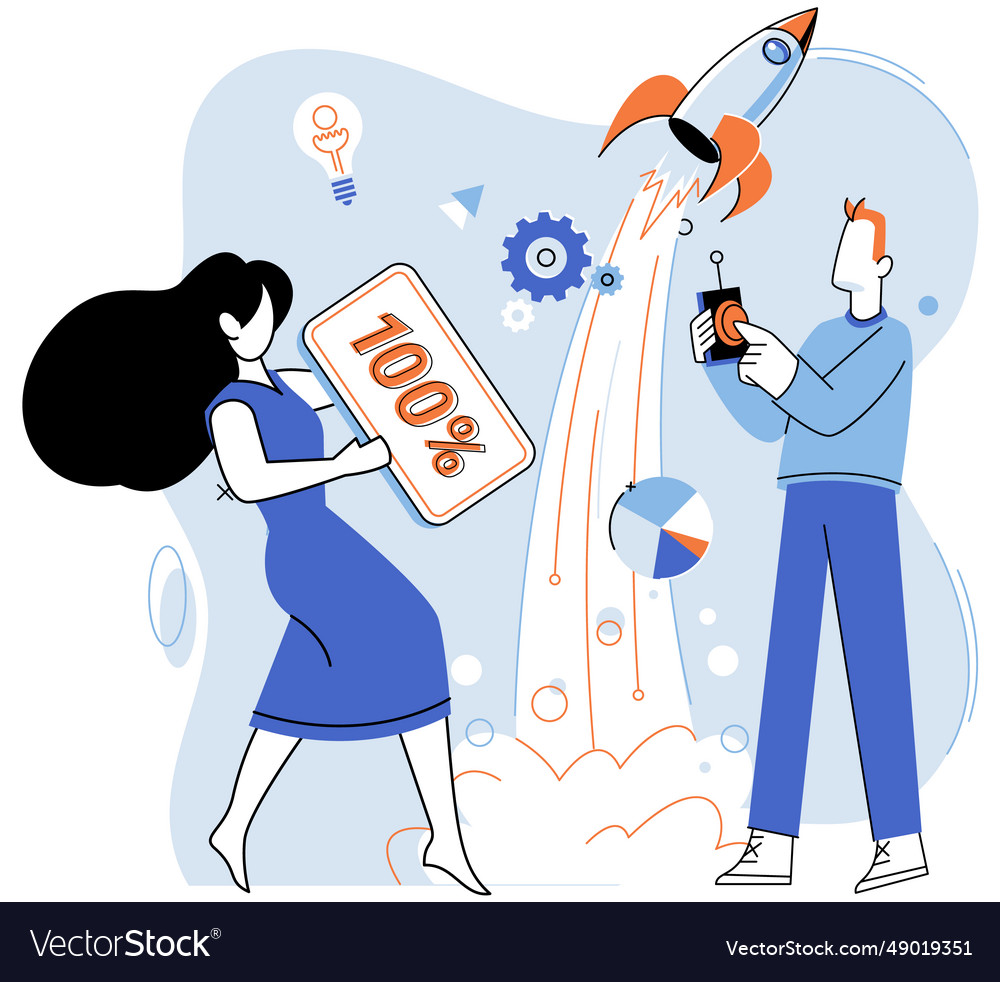 Project launch a development idea spark Royalty Free Vector