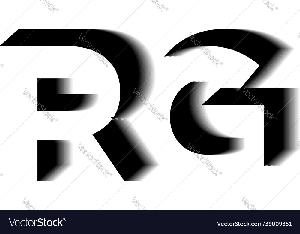 Rg monogram shadow shape style Royalty Free Vector Image