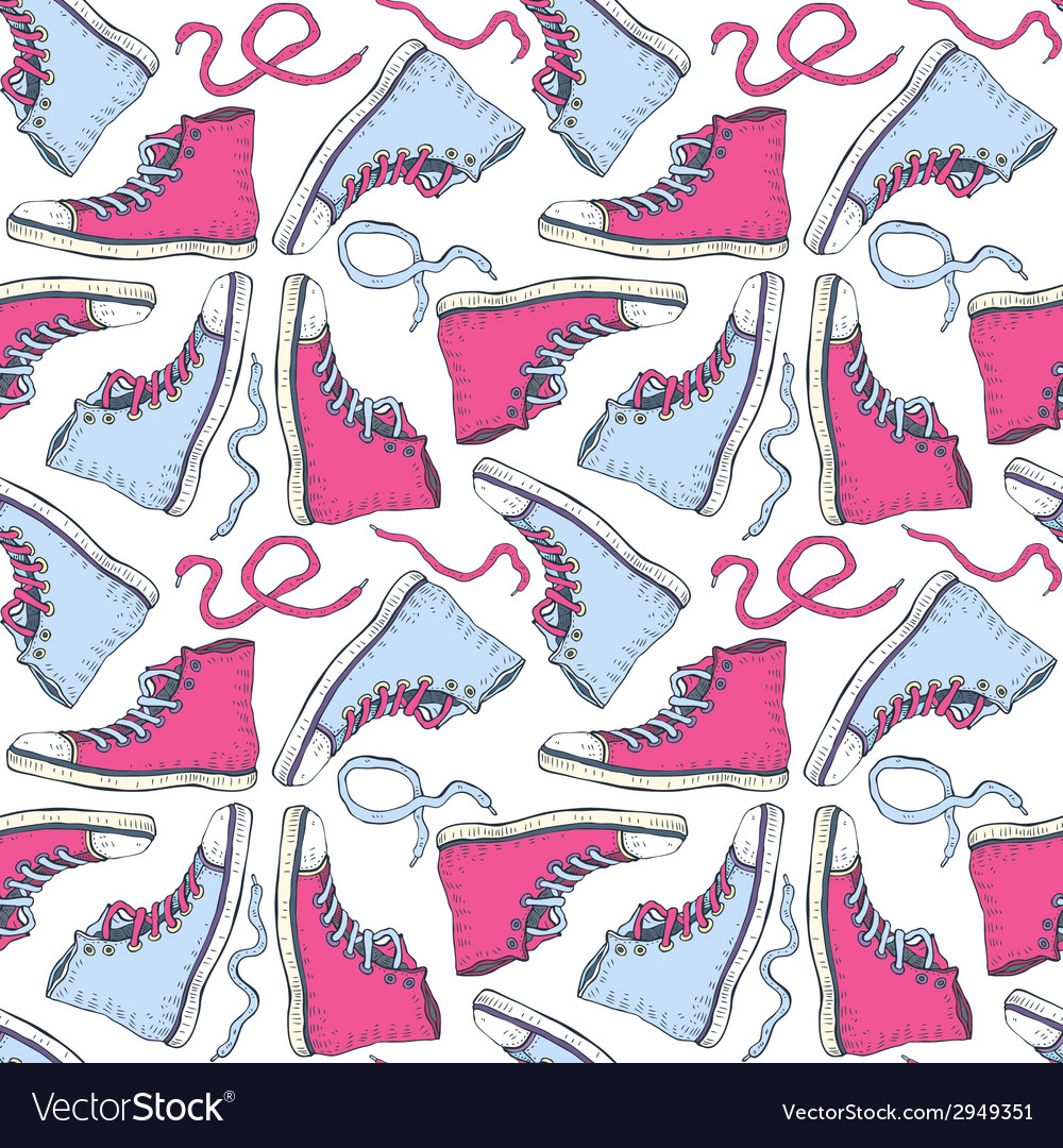 Sneaker Pattern Background Royalty Free Vector Image