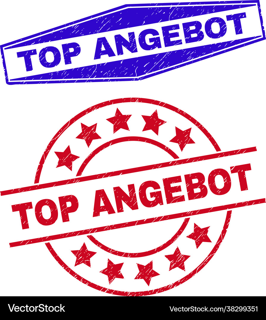 Top angebot corroded stamps in circle and Vector Image