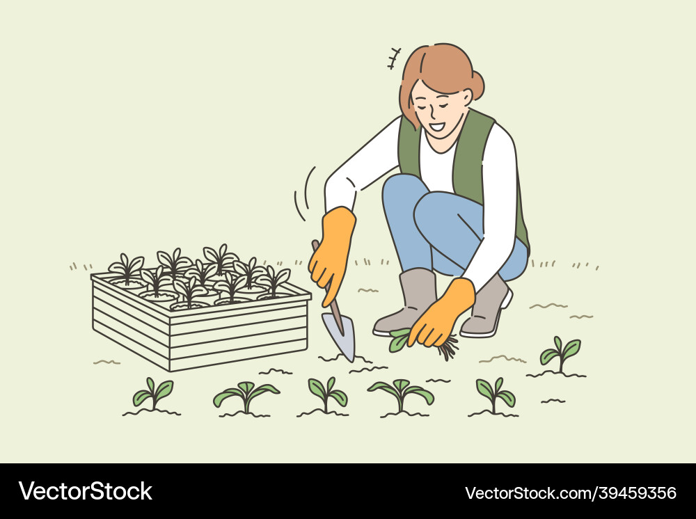 Agriculture farming growing plants concept Vector Image