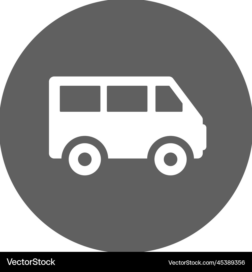 Carriage conveyance mini bus icon gray graphics Vector Image