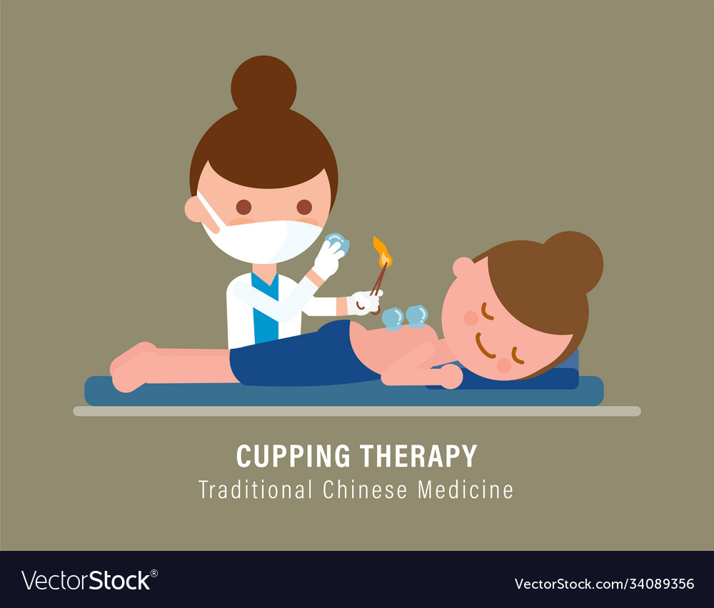 Cupping Therapy Traditional Chinese Medicine Vector Image