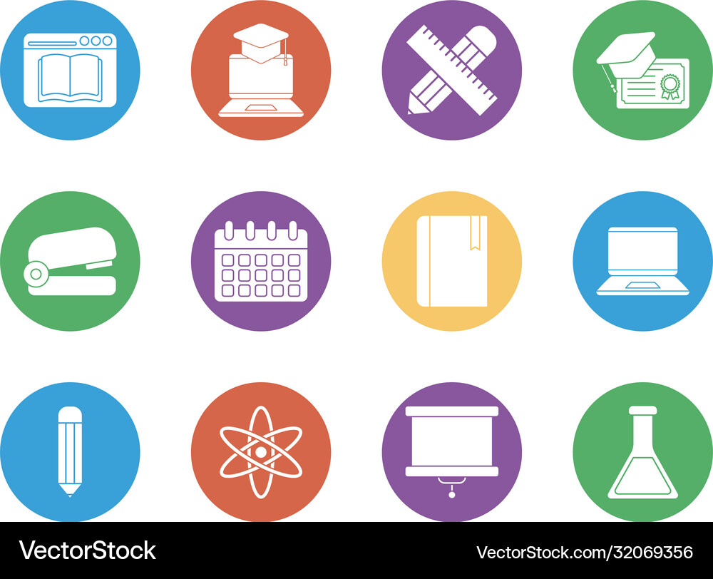 Education school and university block style icon Vector Image
