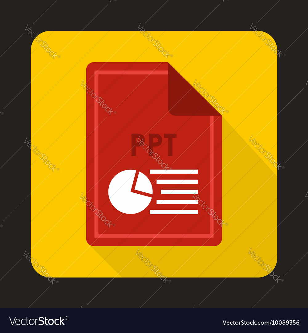 File ppt icon flat style Royalty Free Vector Image