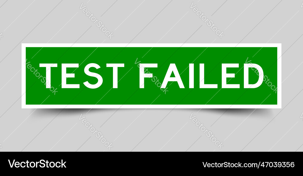 Green color square shape sticker label with word Vector Image