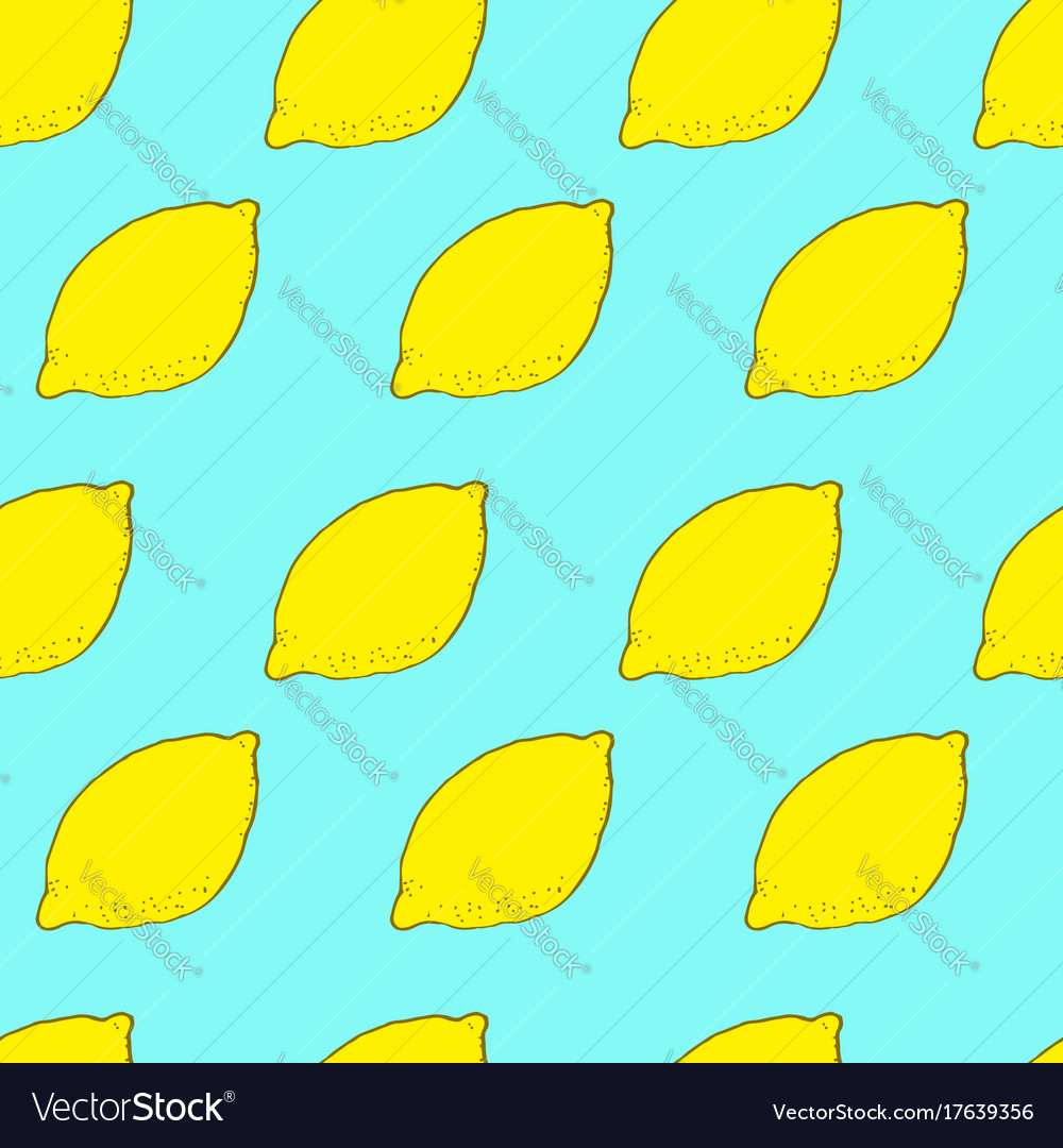 Hand drawn lemon seamless pattern Royalty Free Vector Image