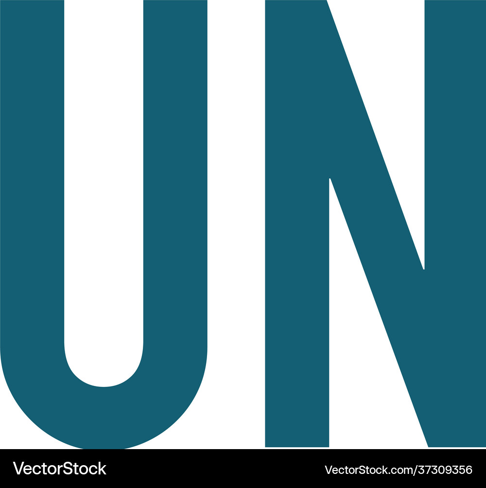 Initial letter un hand shield security logo Vector Image